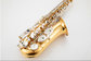 ammoon bE Alto Saxophone Brass Lacquered Gold E Flat Sax 802 Key Type Woodwind Instrument with Cleaning Brush Cloth Case